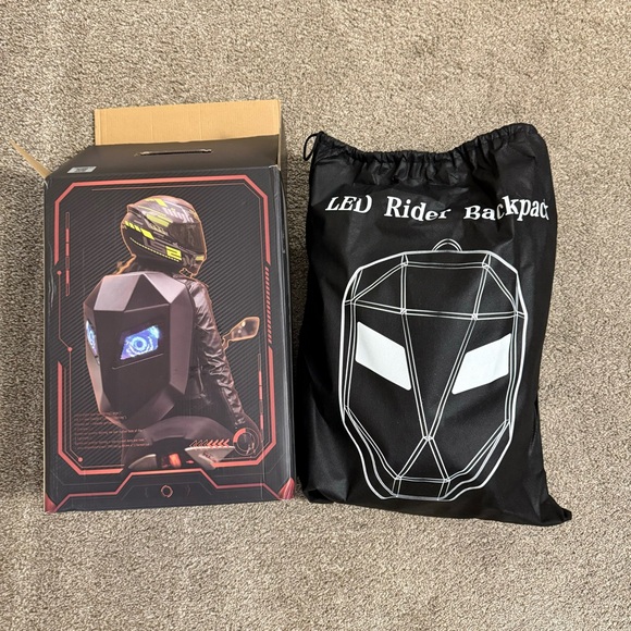 Bags | Led Backpack Motorcycle Riding Backpack Hard Shell Travel Bag ...